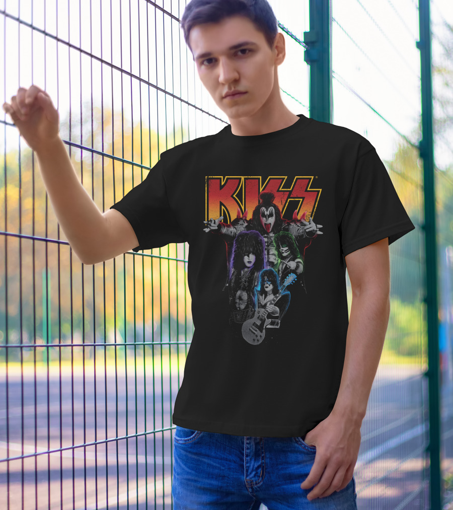 Kiss Band Members Concert Graphic Art T-Shirt