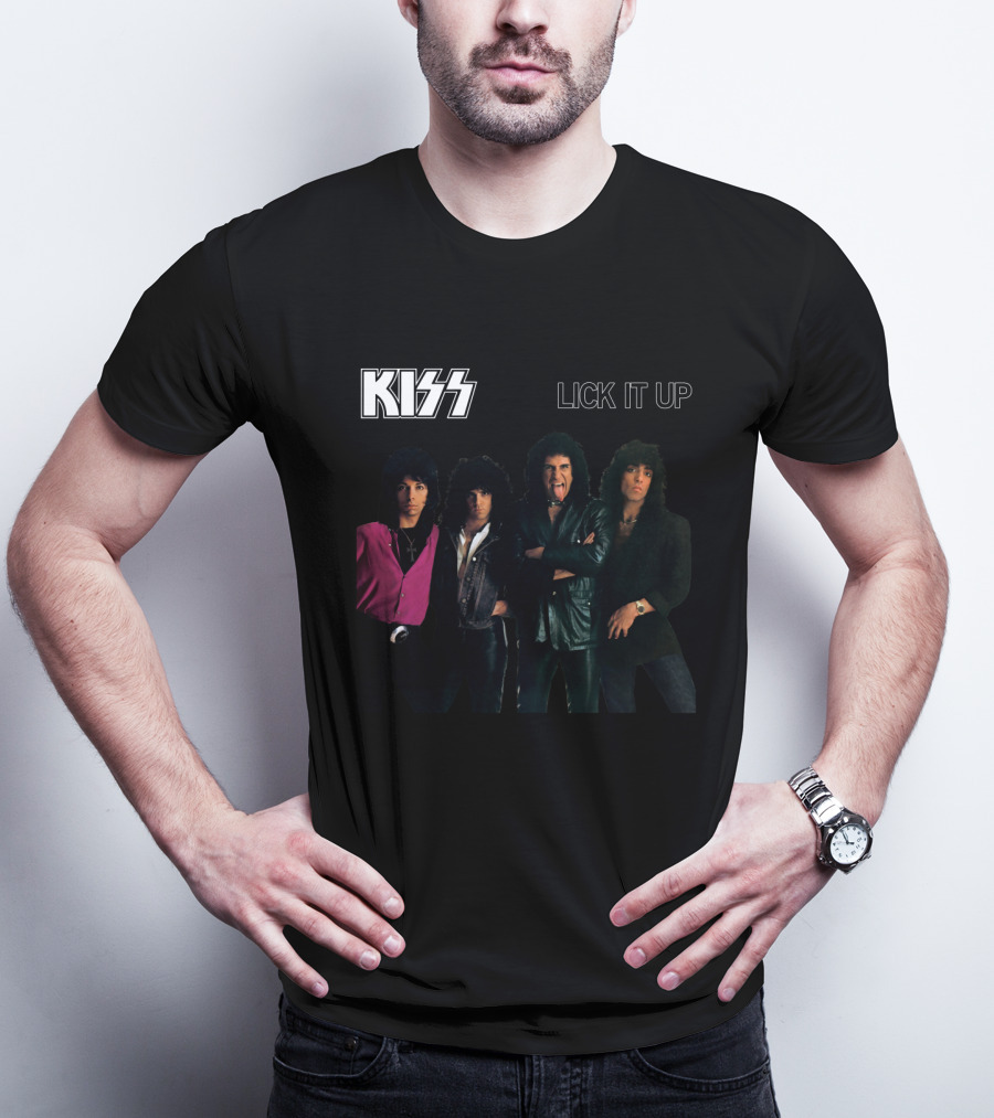 Kiss Lick It Up Album Cover Vintage 80S Rock Band T-Shirt