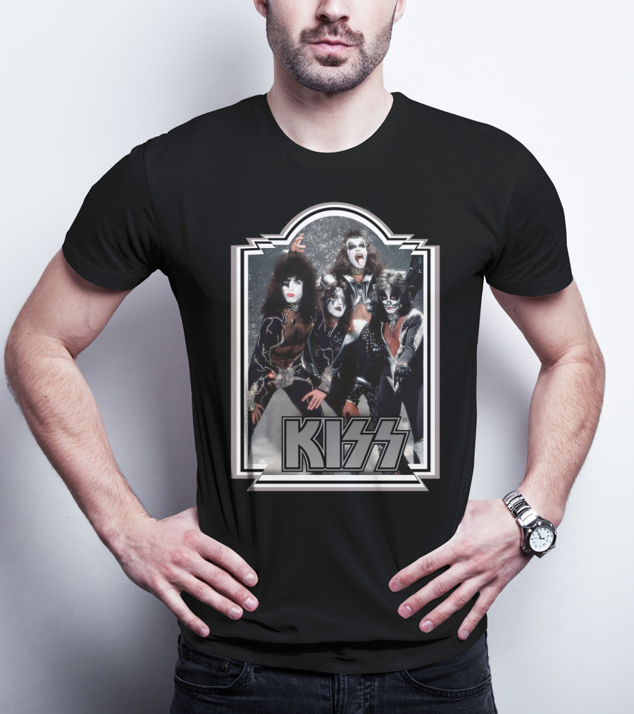 Kiss Band Iconic Makeup And Costumes 1970S Retro Style T-Shirt