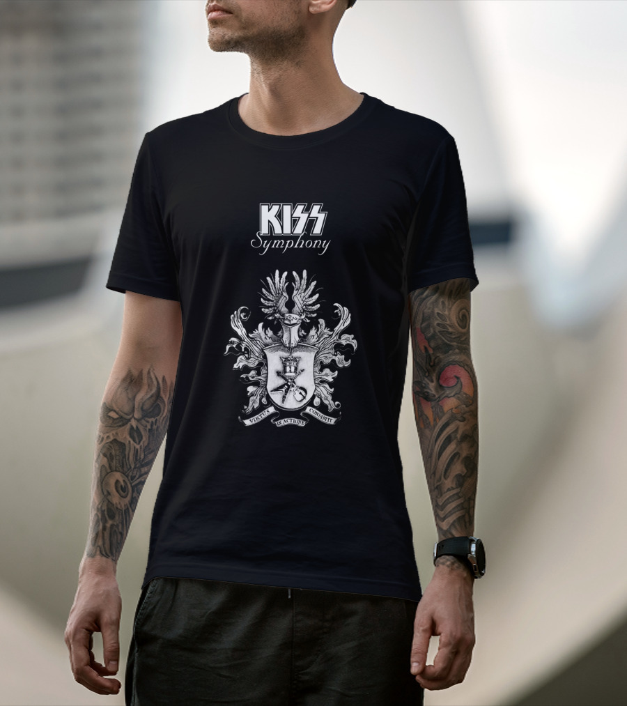 Kiss Symphony Virtus Consistit Coat Of Arms T-Shirt