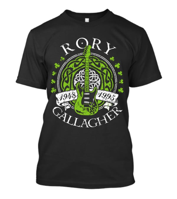 Rory Gallagher 1948-1995 Celtic Guitar And Shamrock T-Shirt