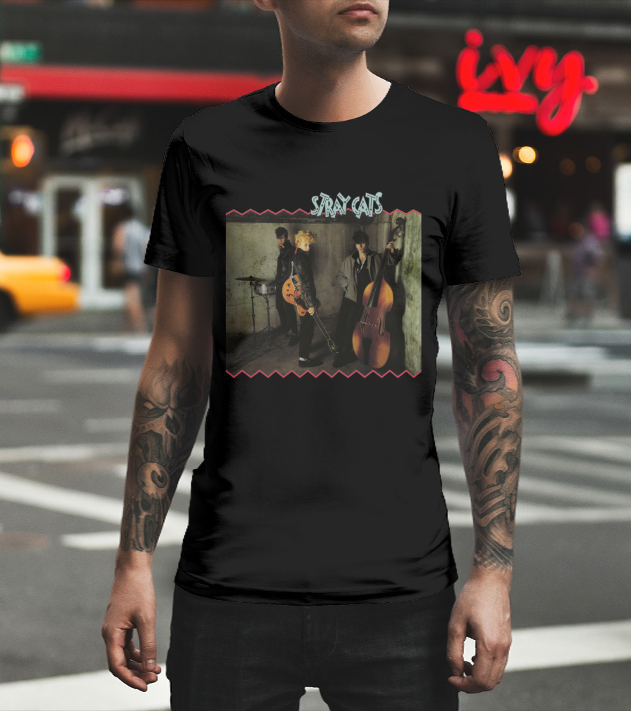 Stray Cats Rockabilly Trio With Instruments T-Shirt