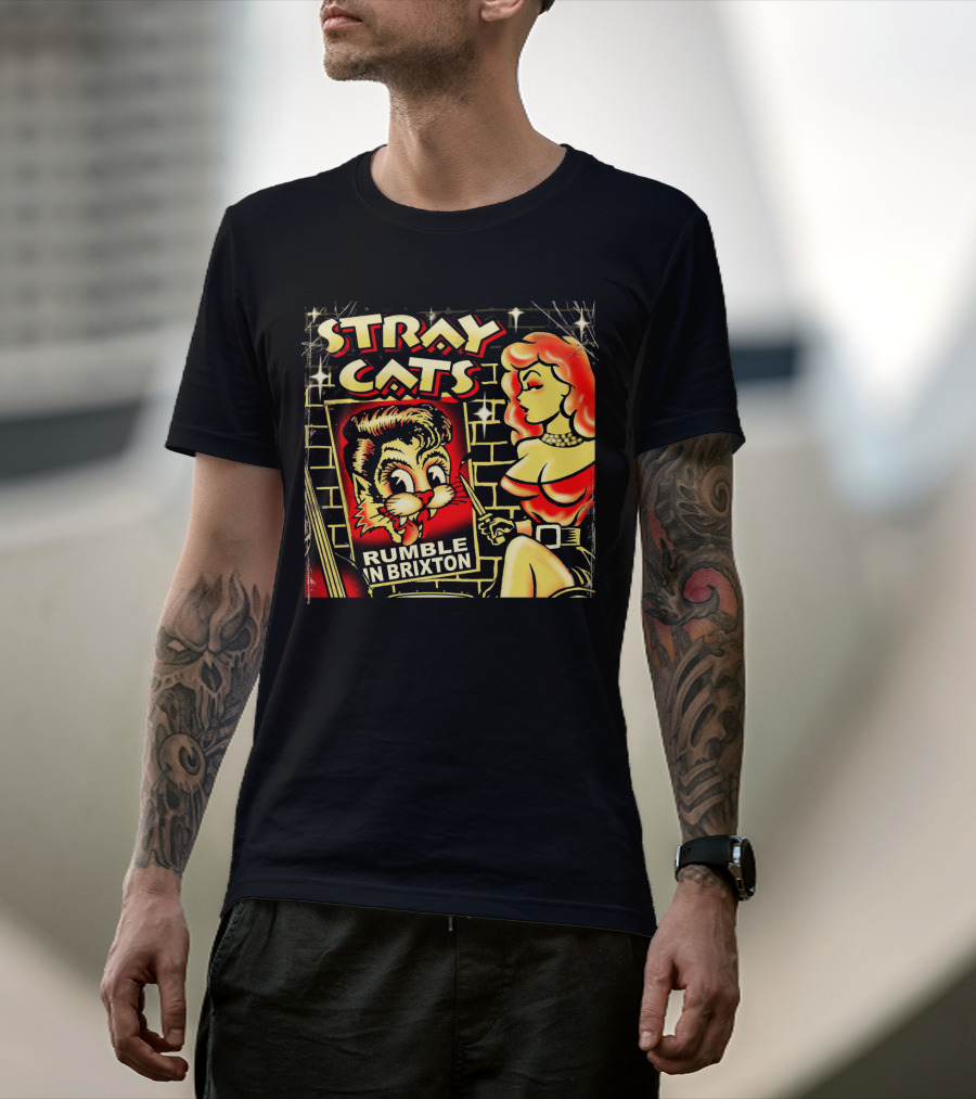 Stray Cats Rumble In Brixton Retro Style T-Shirt