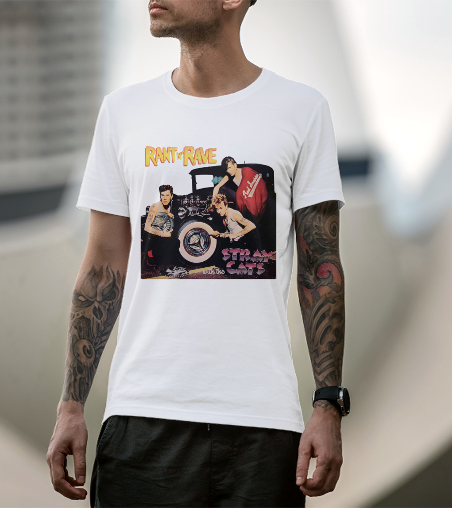 Rant N' Rave With The Stray Cats Rockabilly Band Vintage Style T-Shirt
