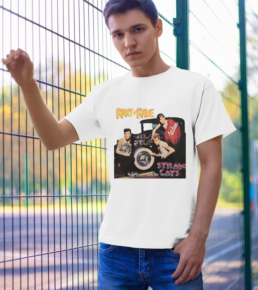 Rant N' Rave With The Stray Cats Rockabilly Band Vintage Style T-Shirt