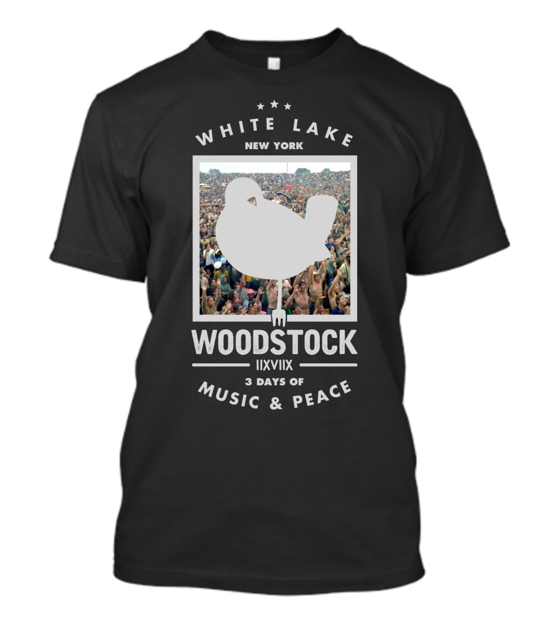 White Lake New York Woodstock Iixviix 3 Days Of Music & Peace T-Shirt