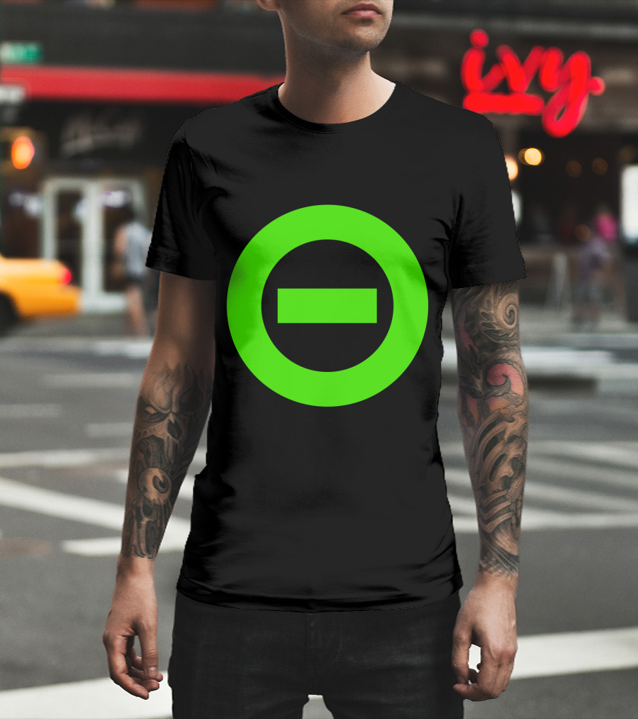 Ton 3 Green Negative Logo On Black T-Shirt