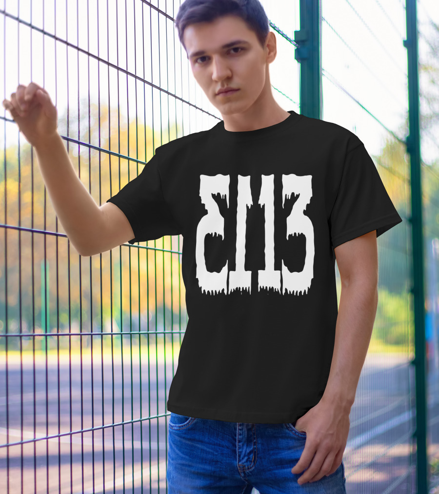 Dripping Block Numbers T-Shirt