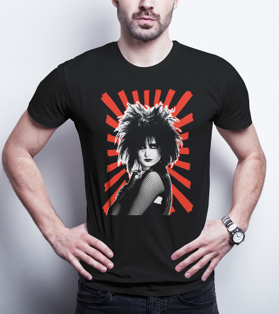 Punk Rock Icon With Red Sunburst T-Shirt