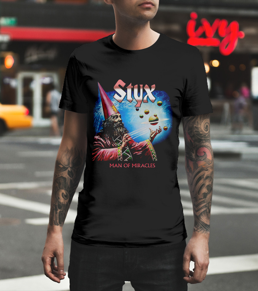 Styx Man Of Miracles Wizard Planets Retro T-Shirt