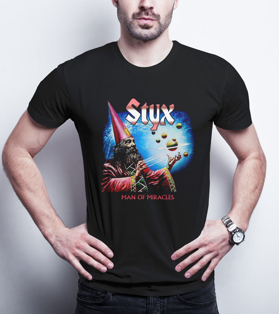 Styx Man Of Miracles Wizard Planets Retro T-Shirt