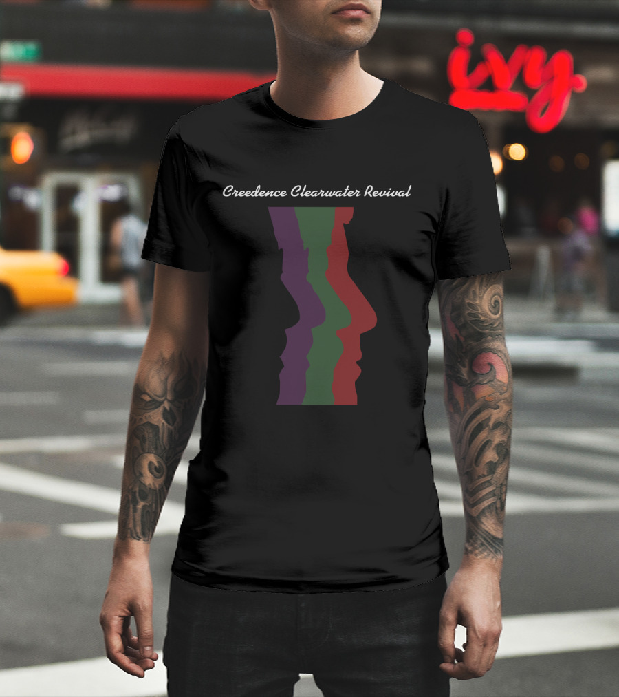 Creedence Clearwater Revival Colorful Profiles Silhouette T-Shirt