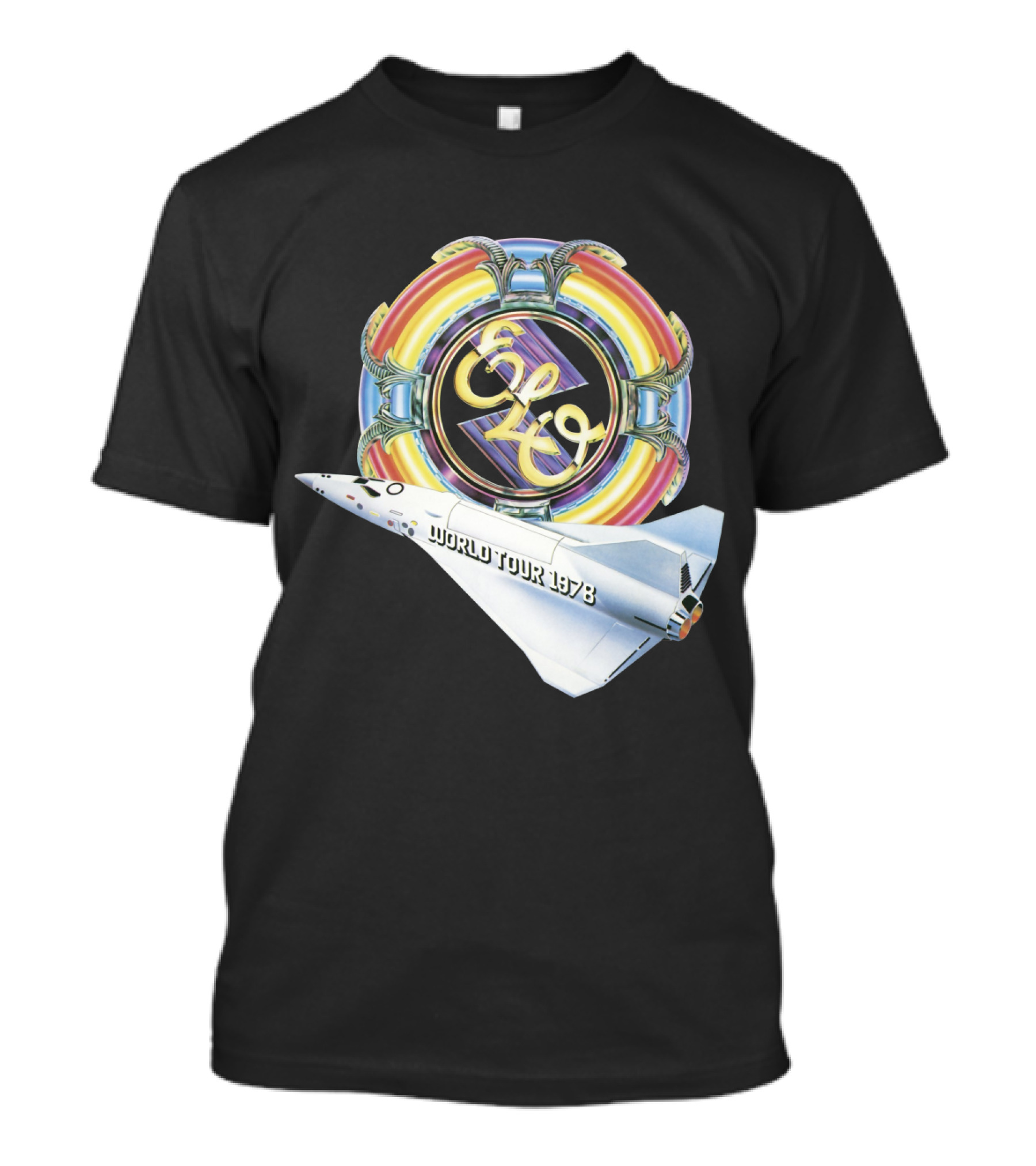 Electric Light Orchestra World Tour 1978 Logo With Spacecraft T-Shirt