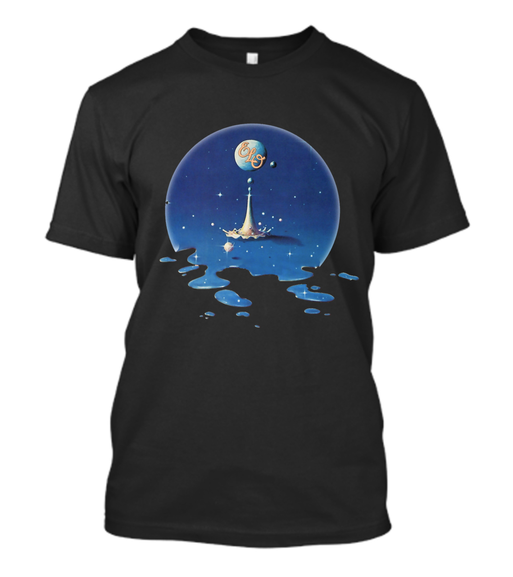 ELO Out Of The Blue Album Cover Art With Space And Water Droplets T-Shirt