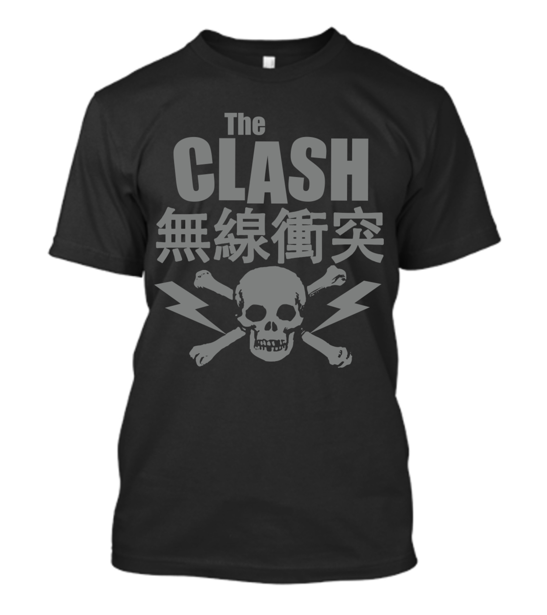 The Clash Skull Crossbones And Lightning Bolts T-Shirt