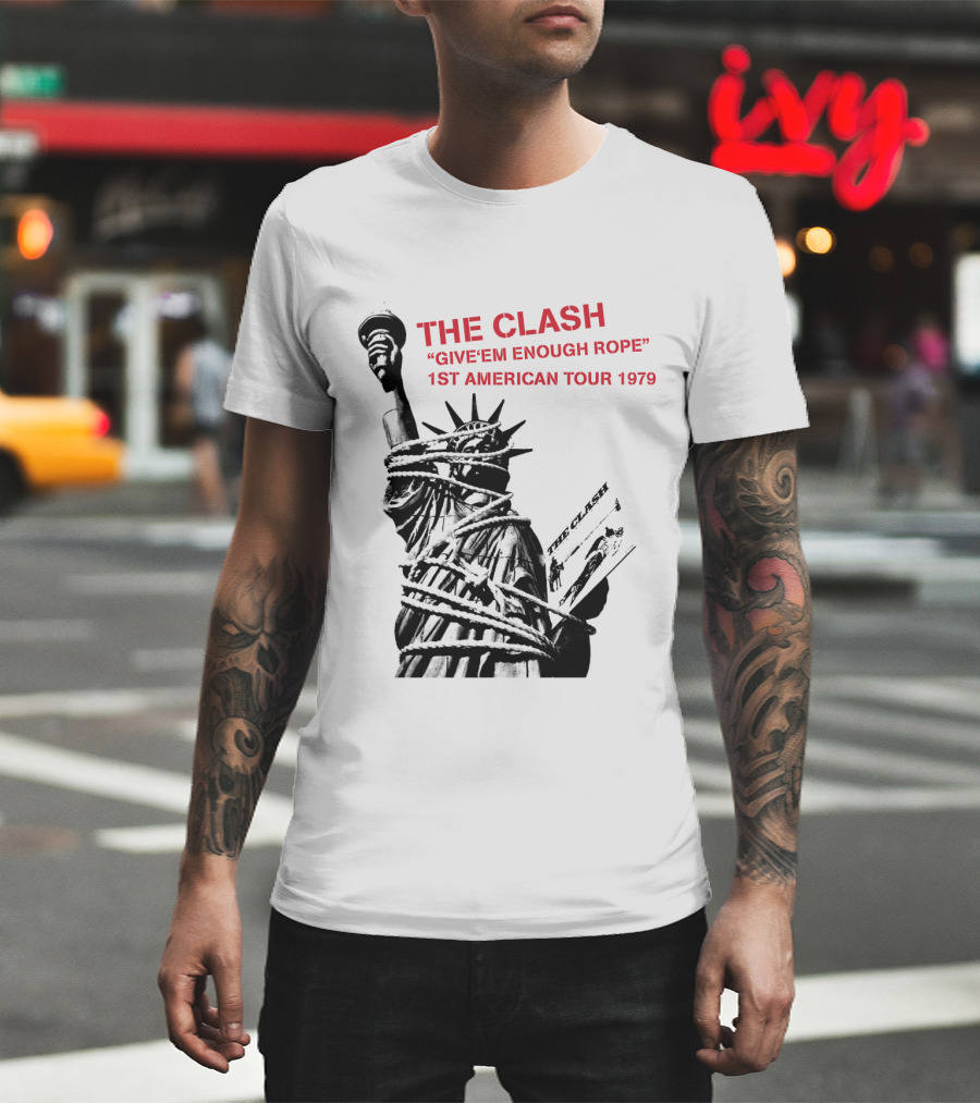 The Clash Give 'Em Enough Rope 1St American Tour 1979 Statue Of Liberty T-Shirt