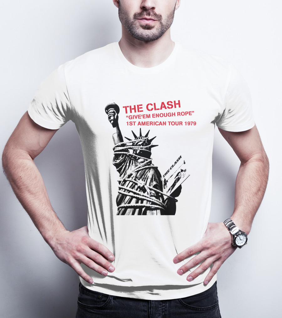 The Clash Give 'Em Enough Rope 1St American Tour 1979 Statue Of Liberty T-Shirt