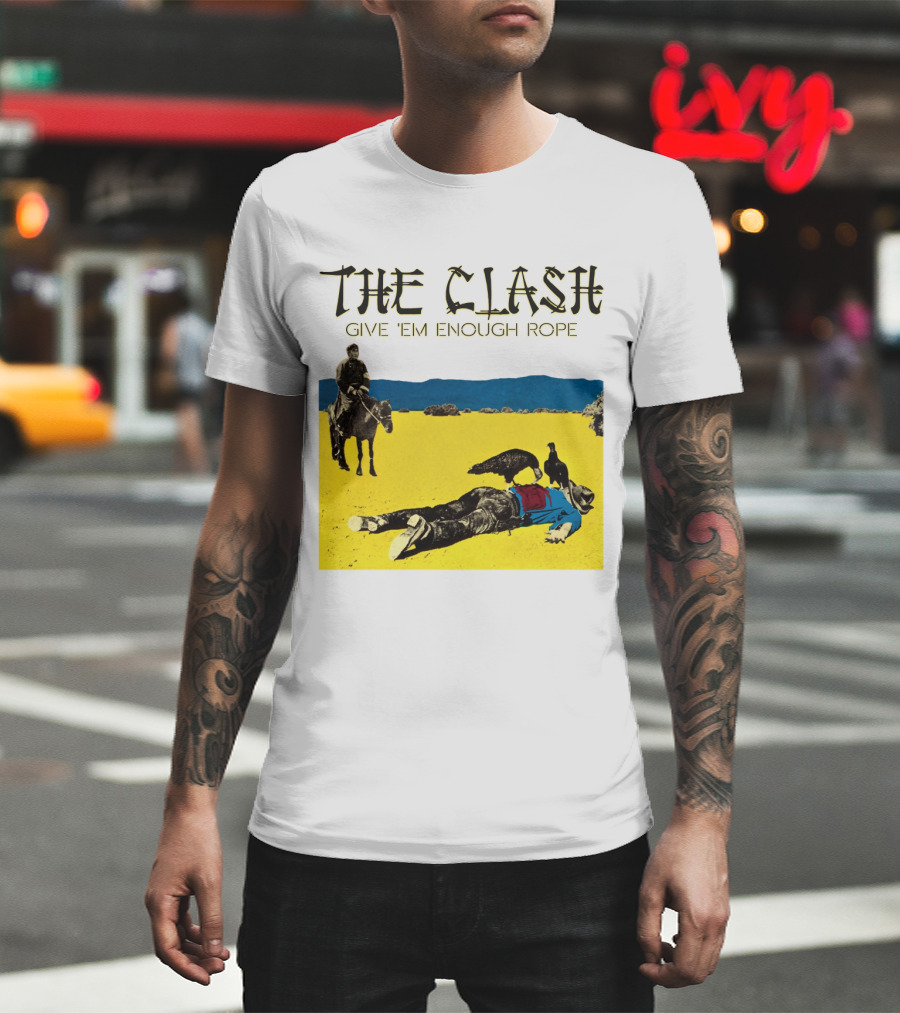The Clash Give 'Em Enough Rope Album Cover Art With Desert Scene T-Shirt