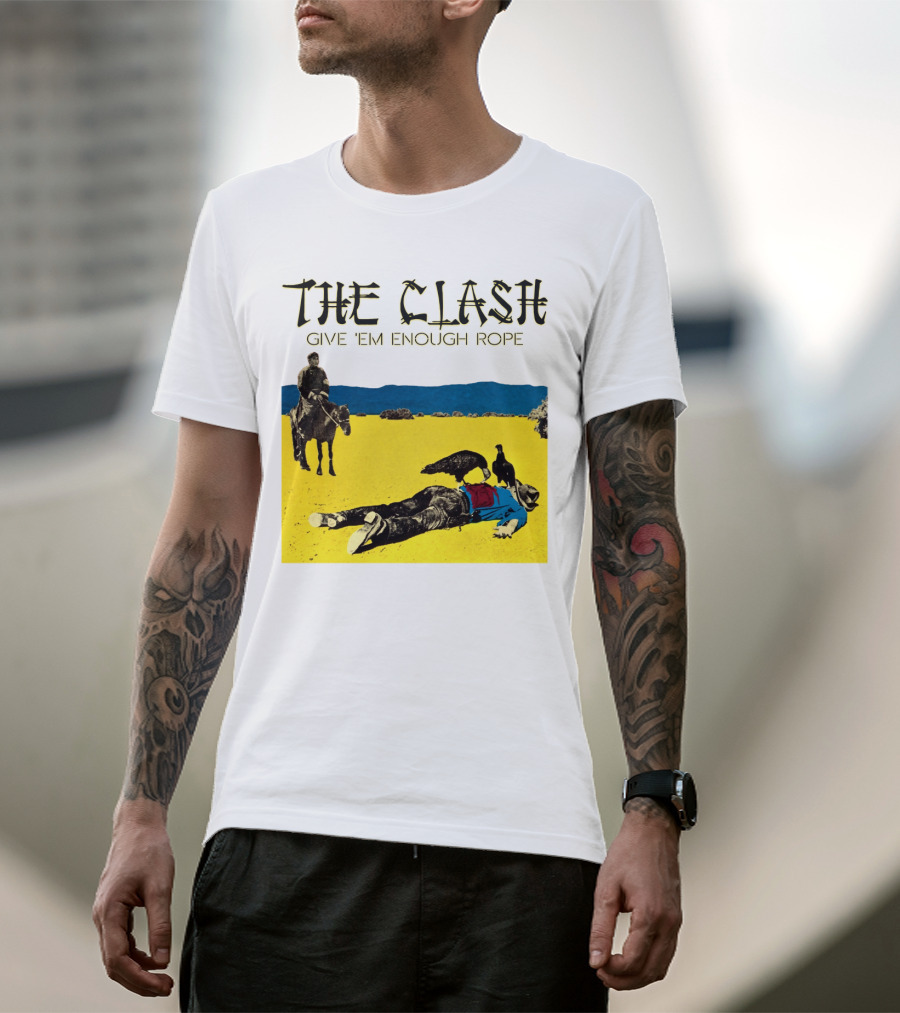 The Clash Give 'Em Enough Rope Album Cover Art With Desert Scene T-Shirt