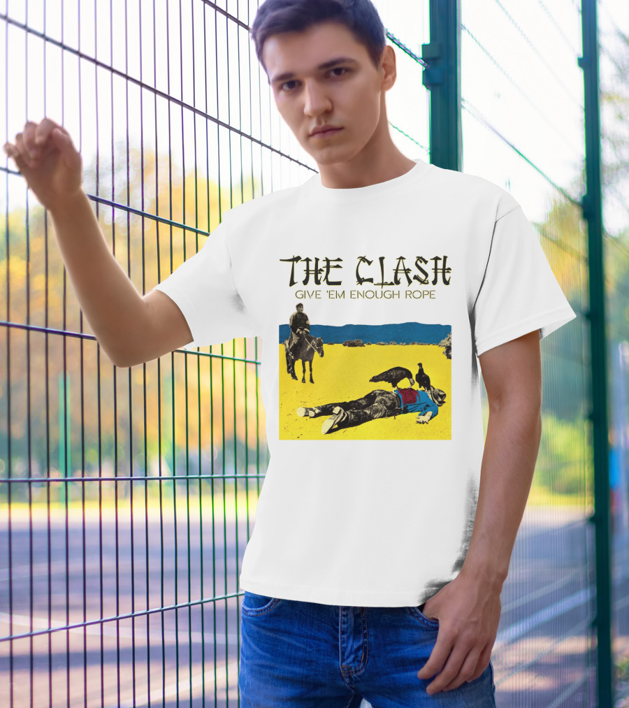 The Clash Give 'Em Enough Rope Album Cover Art With Desert Scene T-Shirt