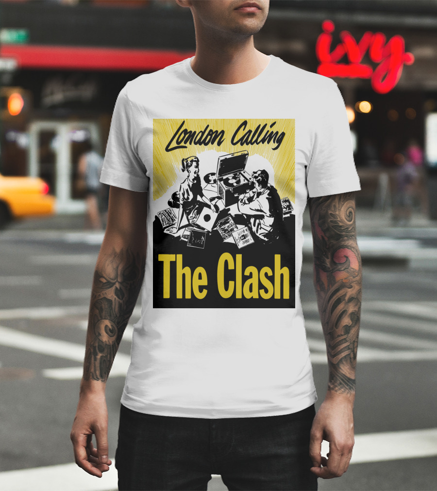 London Calling The Clash Record Player Scene T-Shirt