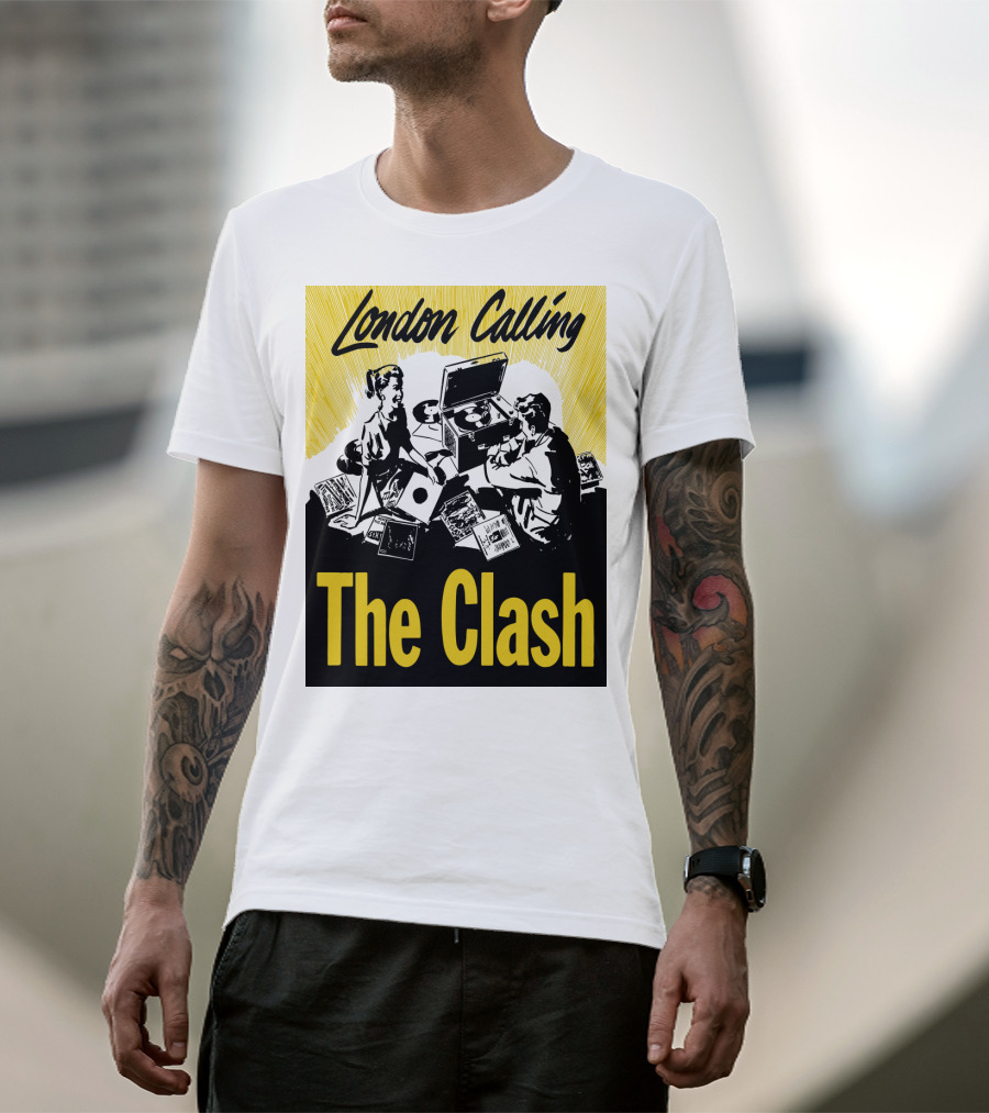 London Calling The Clash Record Player Scene T-Shirt