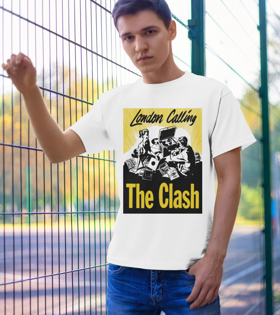 London Calling The Clash Record Player Scene T-Shirt