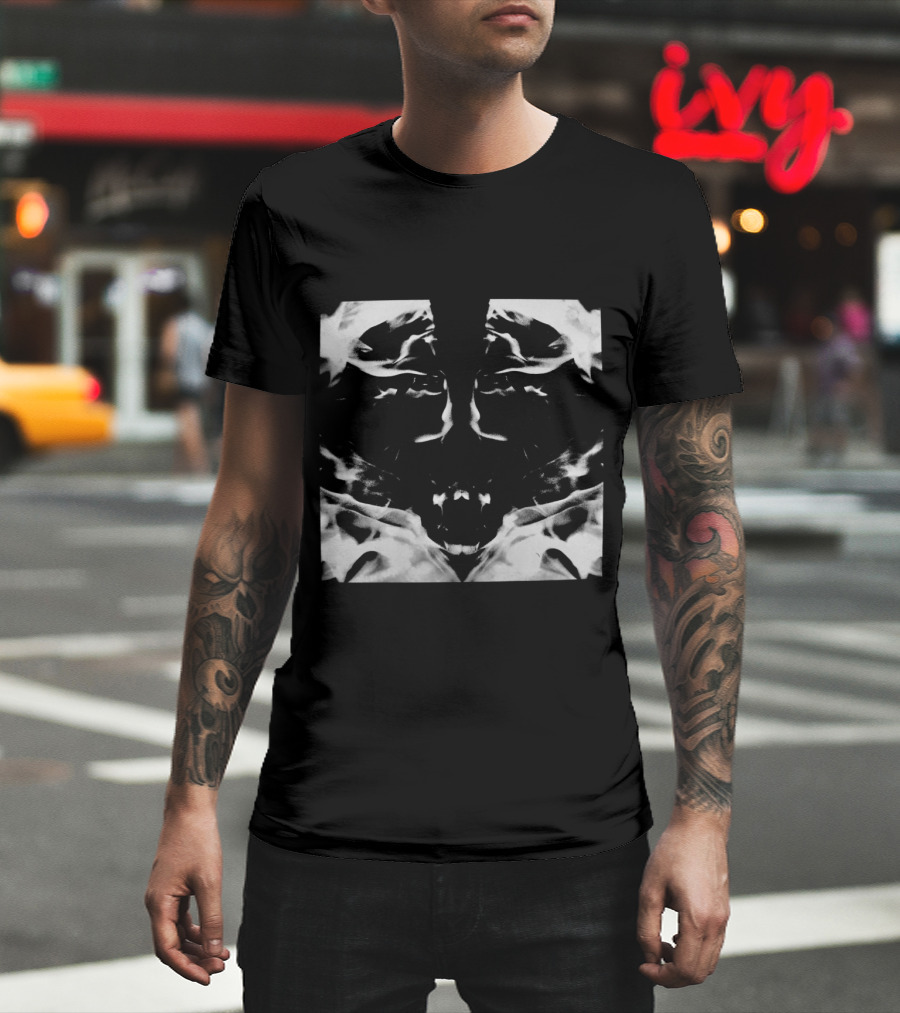 Mth Rorschach Style Monochrome Abstract Faces T-Shirt