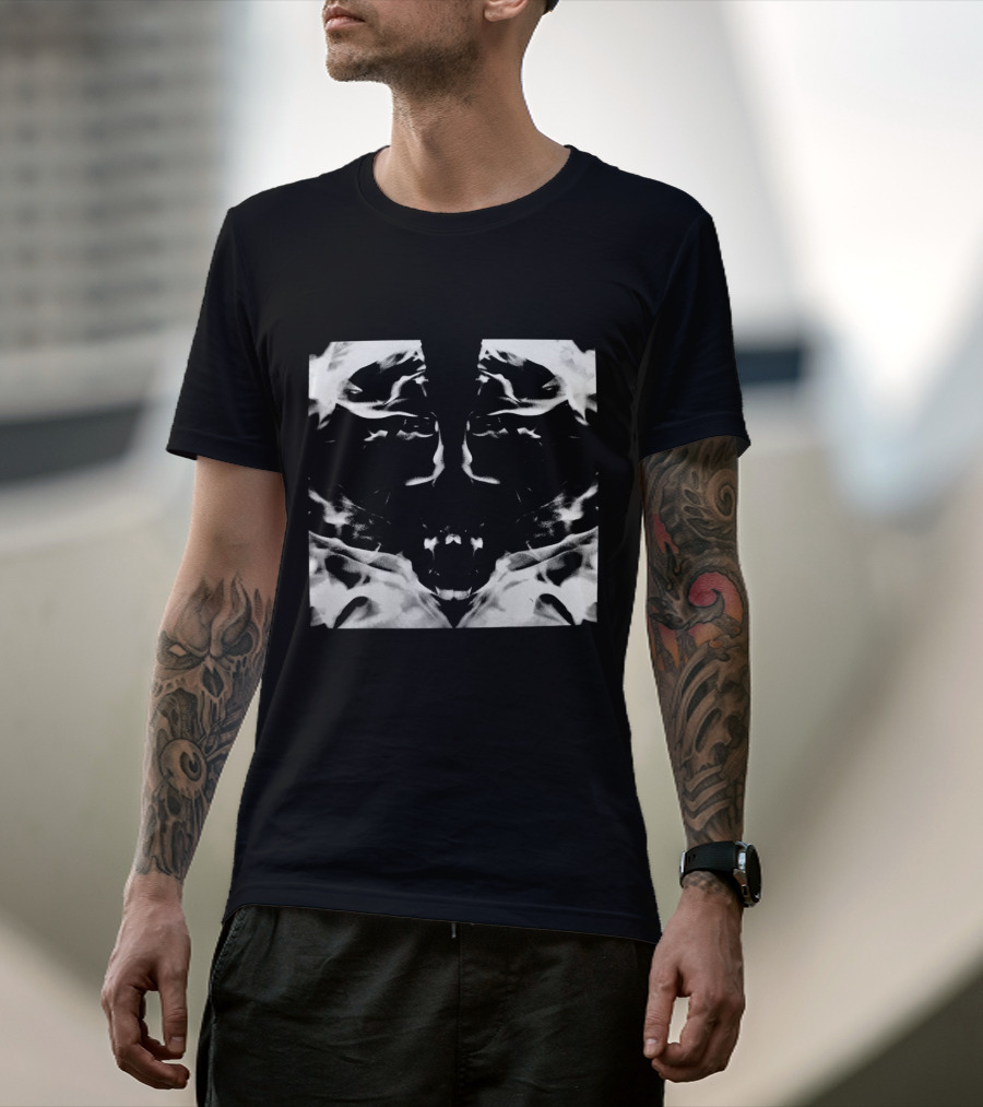 Mth Rorschach Style Monochrome Abstract Faces T-Shirt