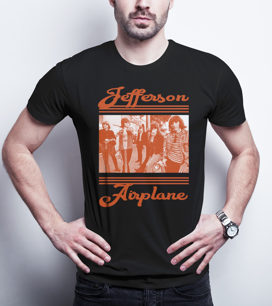 Jefferson Airplane Retro Band Photo T-Shirt