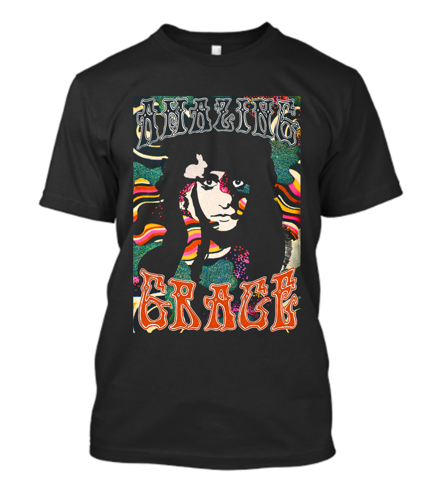 Amazing Grace Psychedelic Portrait 1960S Style T-Shirt
