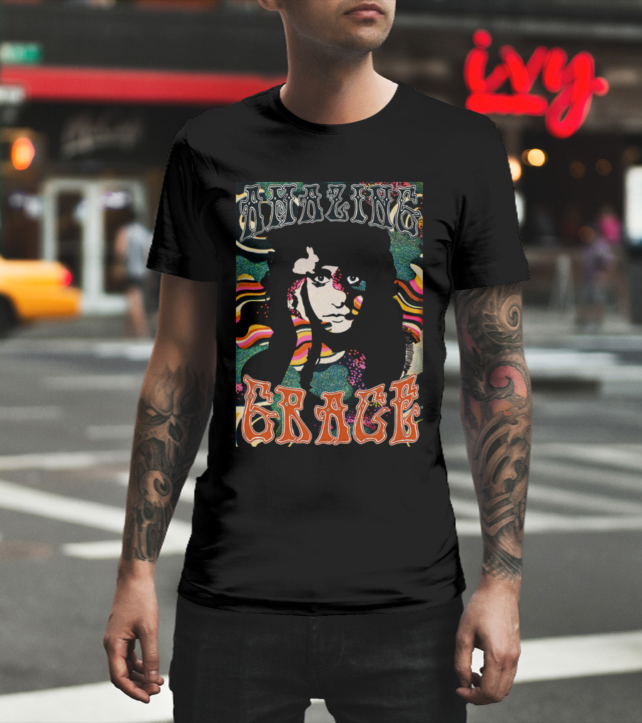 Amazing Grace Psychedelic Portrait 1960S Style T-Shirt