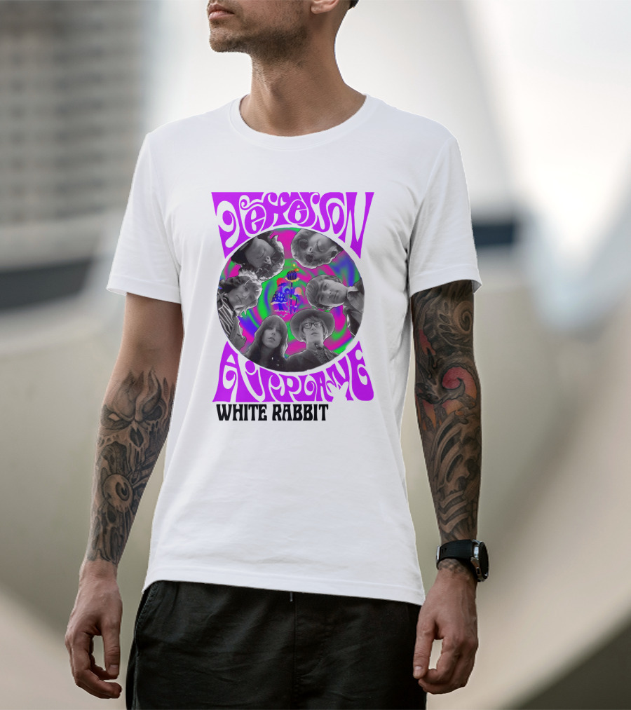 Jefferson Airplane White Rabbit Psychedelic Album Cover T-Shirt
