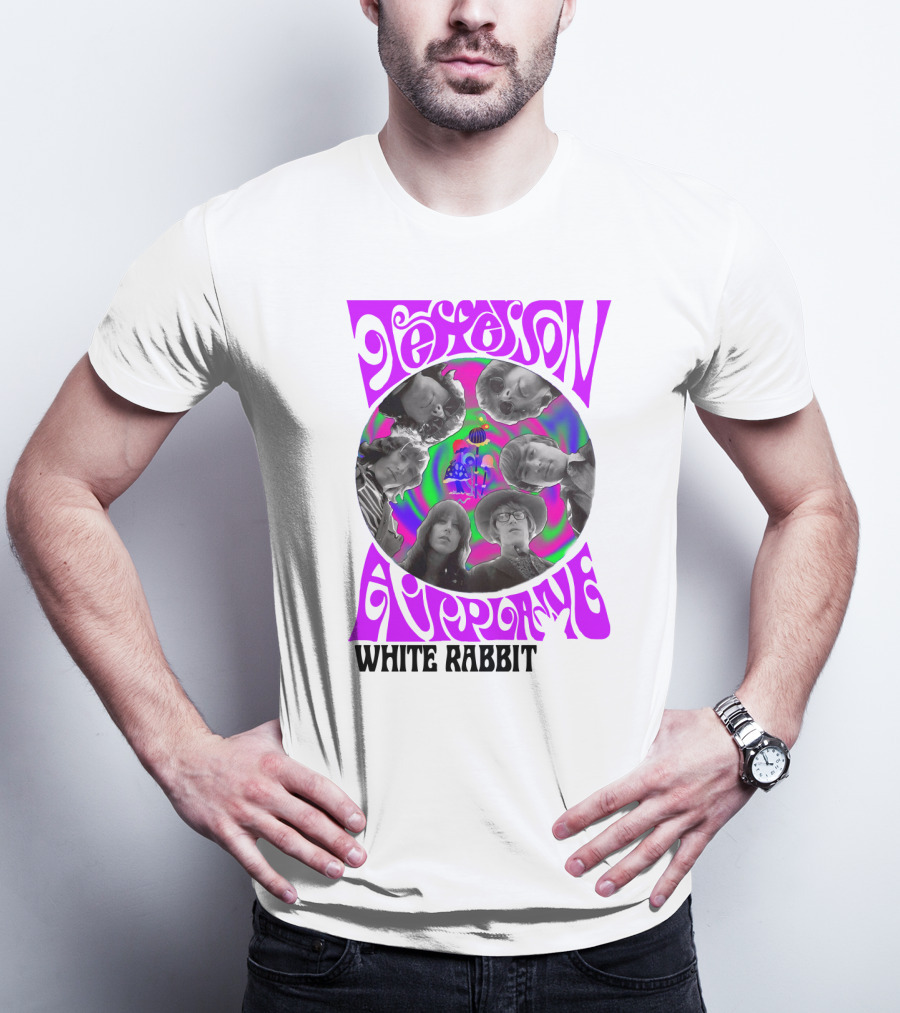 Jefferson Airplane White Rabbit Psychedelic Album Cover T-Shirt