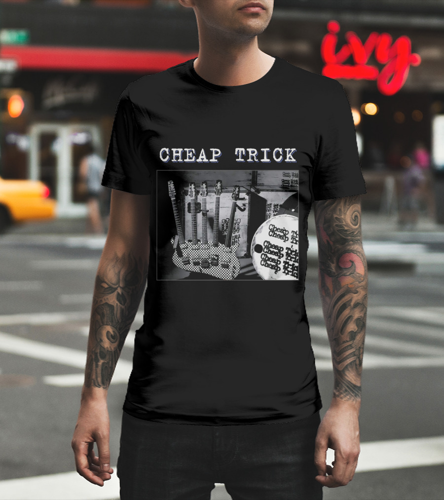 Cheap Trick Guitar And Drum Set T-Shirt