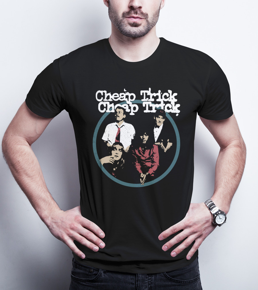 Cheap Trick Band Portrait Circle T-Shirt