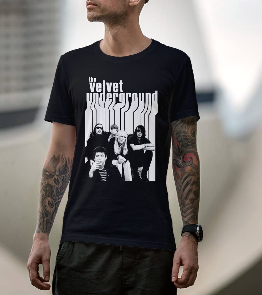 The Velvet Underground Band Members Black And White Photo T-Shirt