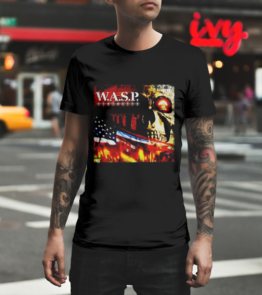 W.a.s.p. American Flag Skull T-Shirt