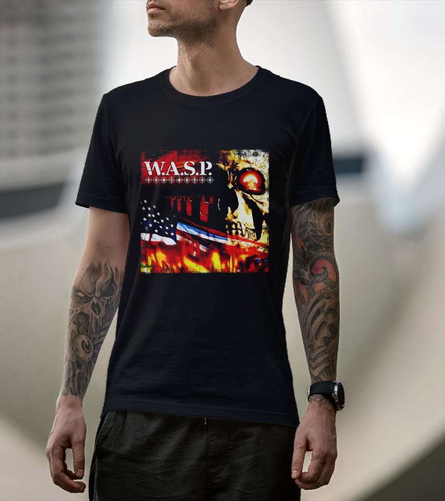 W.a.s.p. American Flag Skull T-Shirt