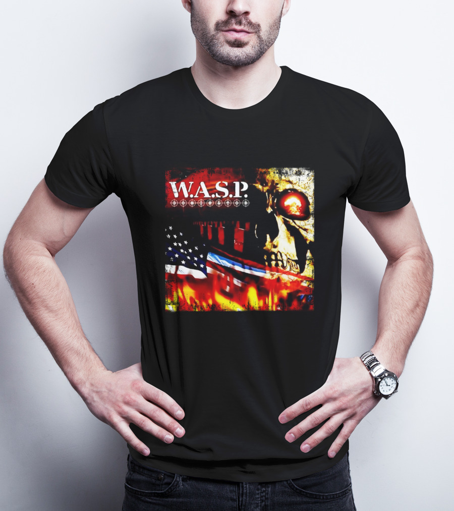 W.a.s.p. American Flag Skull T-Shirt