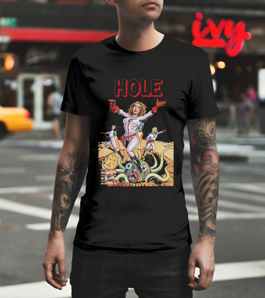 HOLE Courtney Love Vocal Sensation On The Guitar On The Bass T-Shirt
