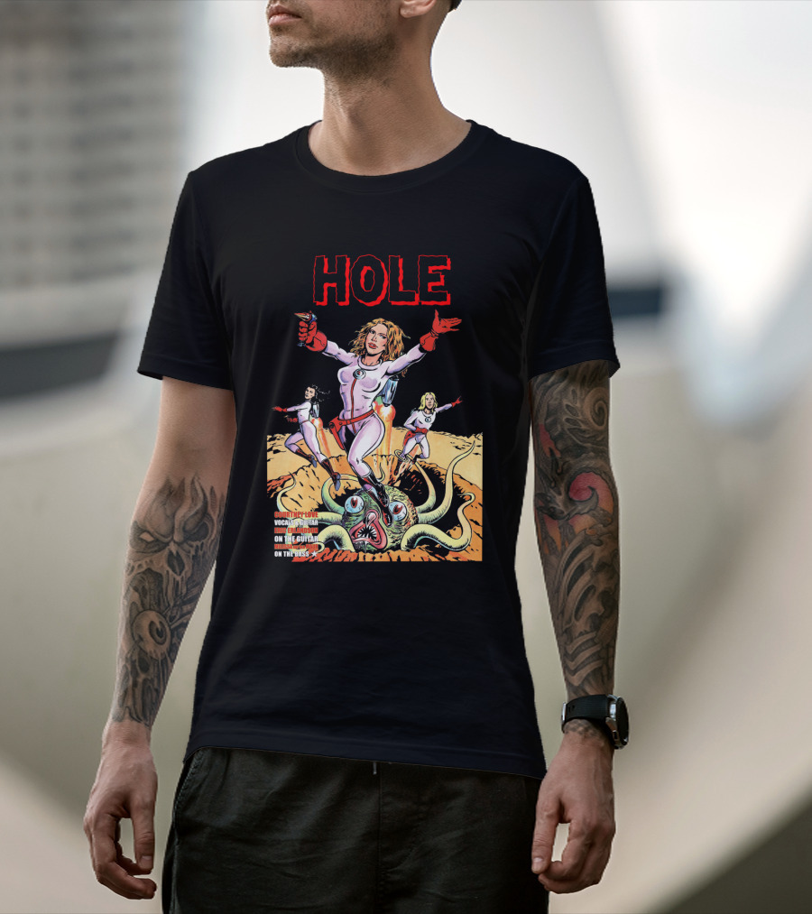 HOLE Courtney Love Vocal Sensation On The Guitar On The Bass T-Shirt