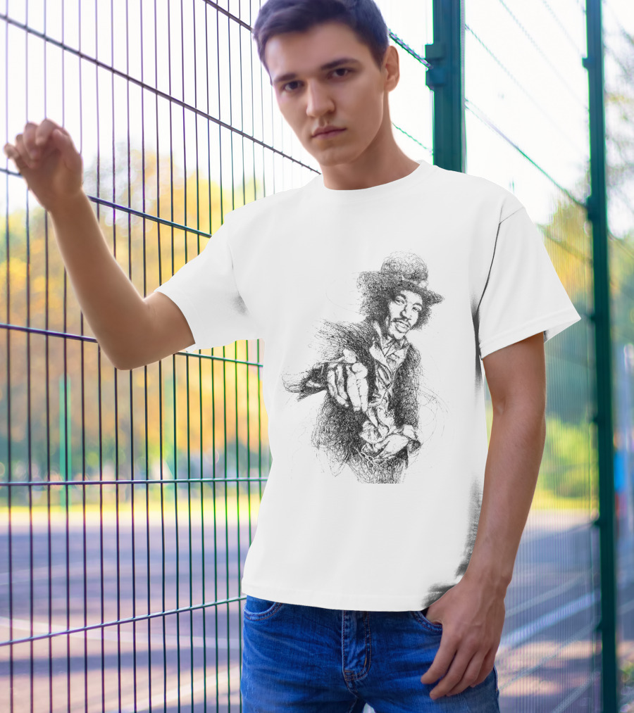 Vintage Rock Legend Sketch T-Shirt