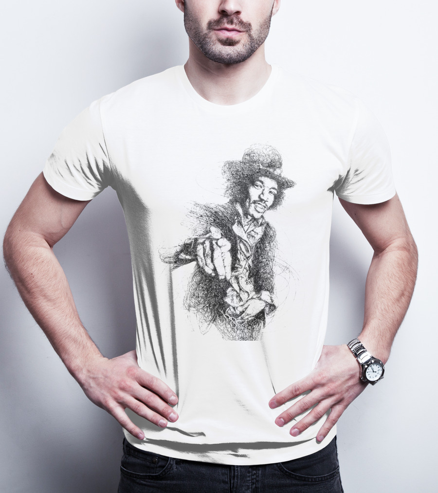 Vintage Rock Legend Sketch T-Shirt