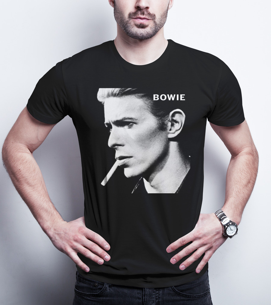 Bowie Smoking Black And White T-Shirt