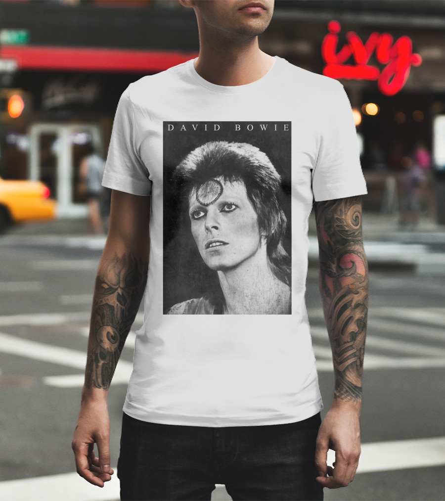 David Bowie Ziggy Stardust Black And White T-Shirt