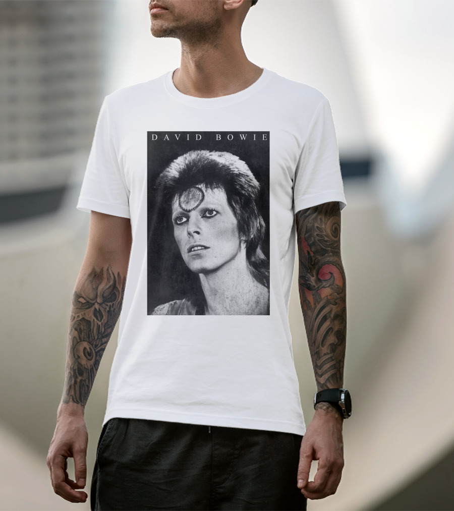David Bowie Ziggy Stardust Black And White T-Shirt
