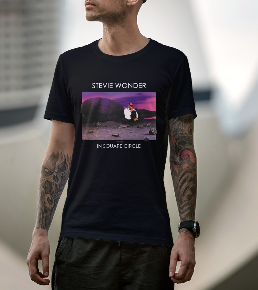 Stevie Wonder In Square Circle T-Shirt