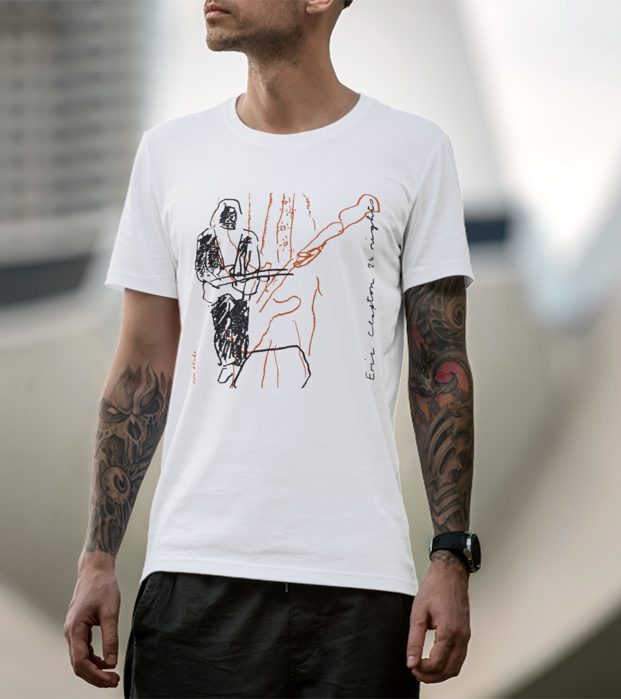 Eric Clapton 24 Nights Line Sketch T-Shirt