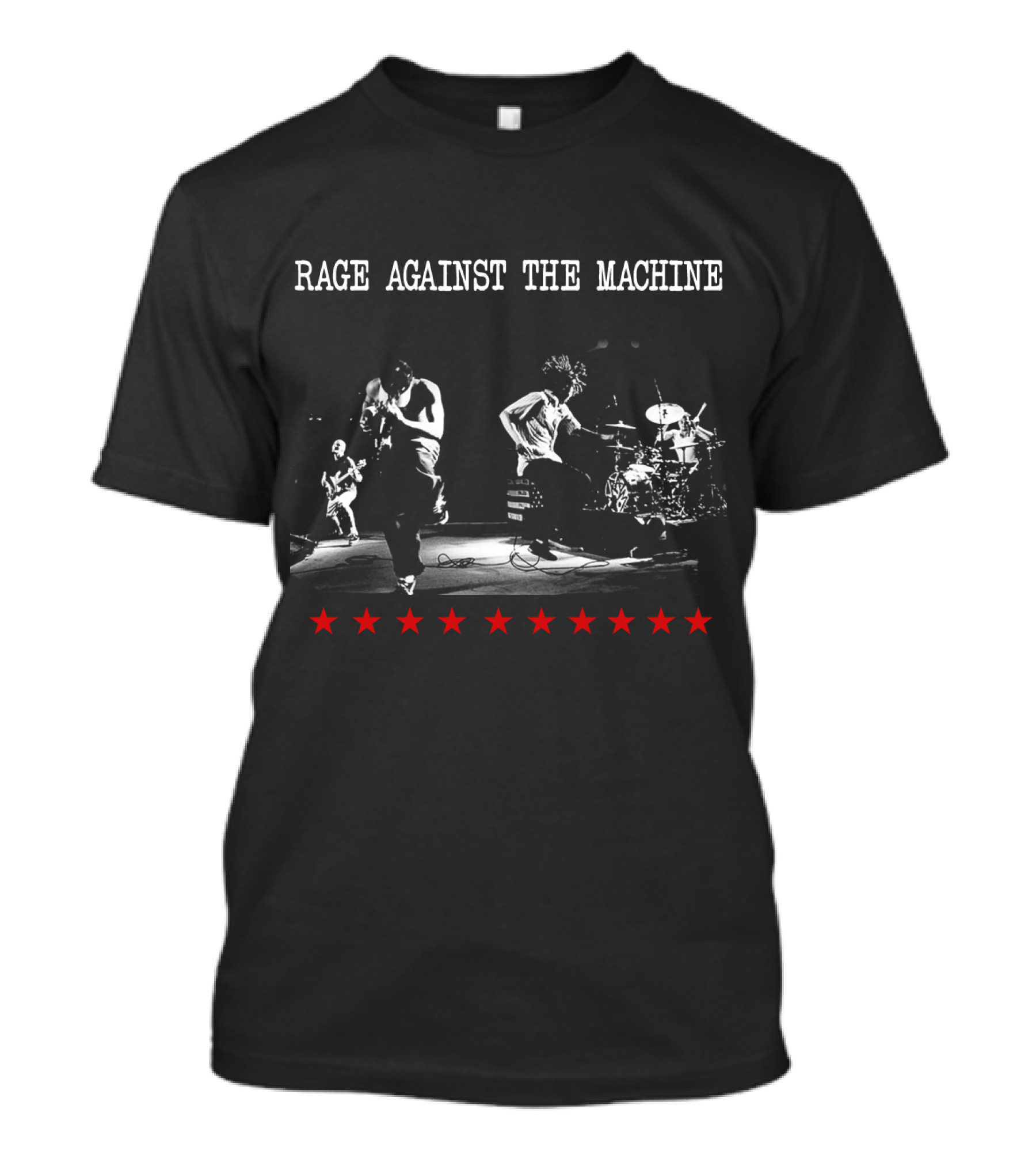 Rage Against The Machine Live Performance With Red Stars T-Shirt